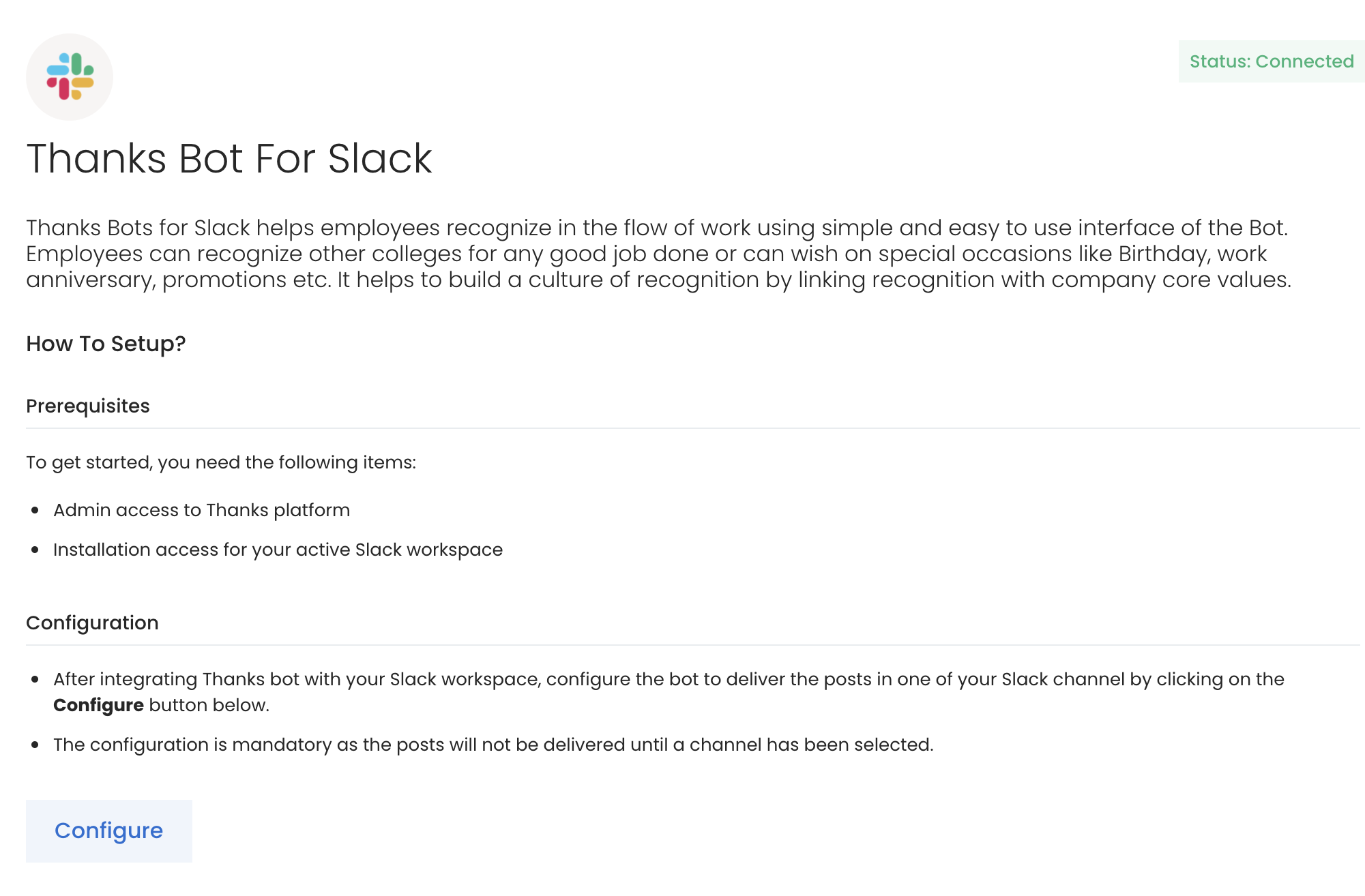 Slack Integration Thanks